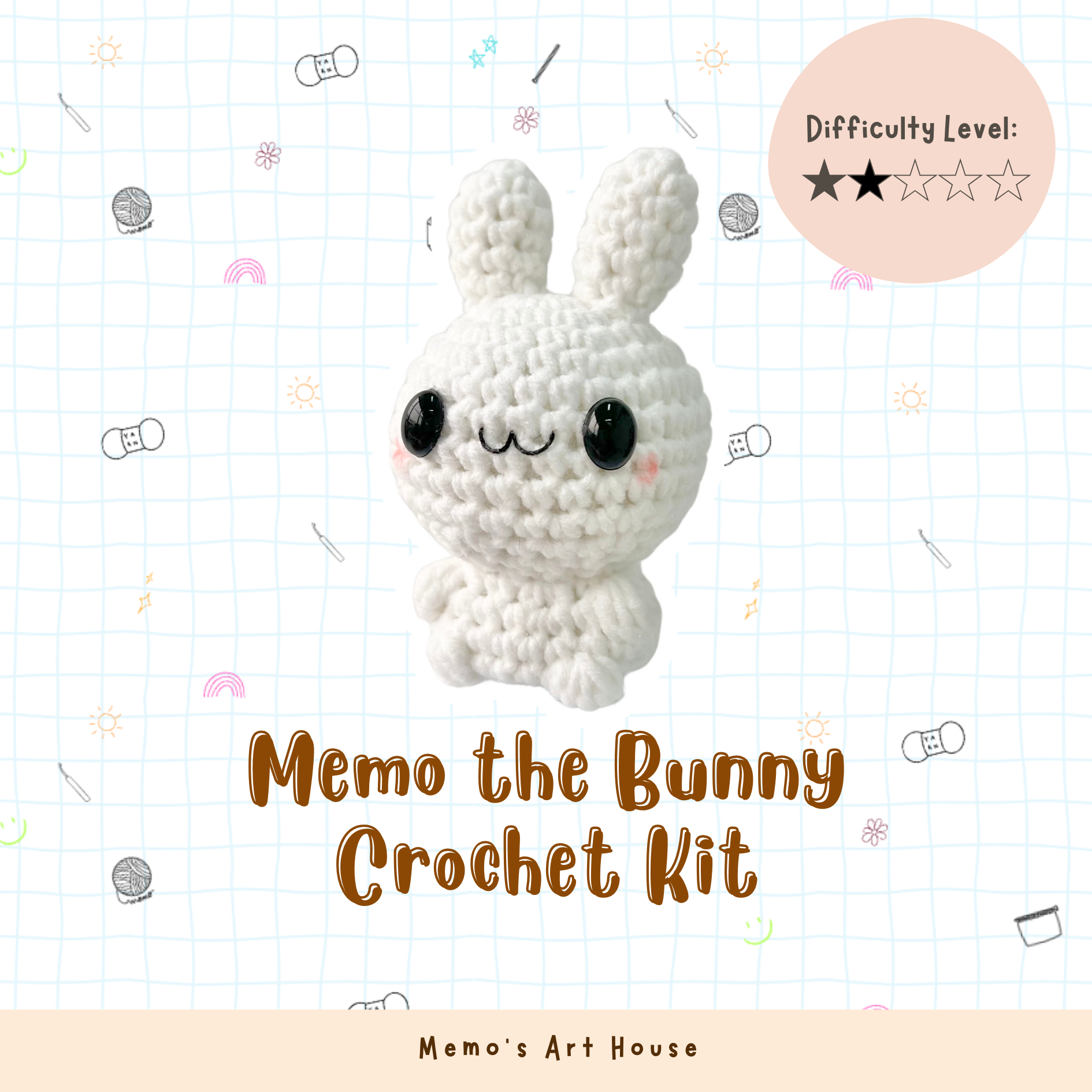 [Kit] Memo the Bunny | Beginner Friendly Crochet Kit – Memo's Art House